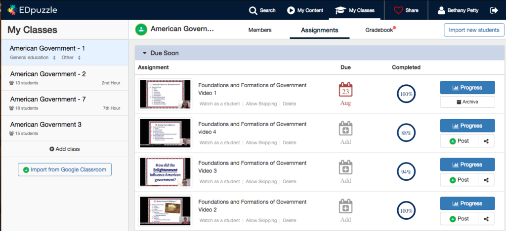 Great New EDpuzzle Gradebook Feature! - Teaching with Technology
