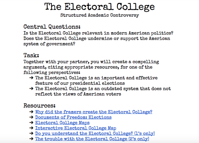 Teaching with a Structured Academic Controversy - Teaching with Technology