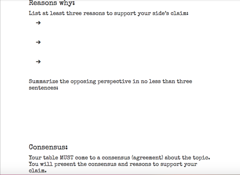 Teaching with a Structured Academic Controversy - Teaching with Technology