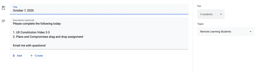 Remote Learning Students in Google Classroom
